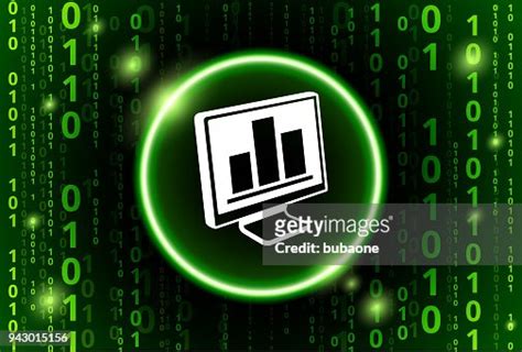 Bar Graph On Computer Binary Code Vector Pattern Background High Res