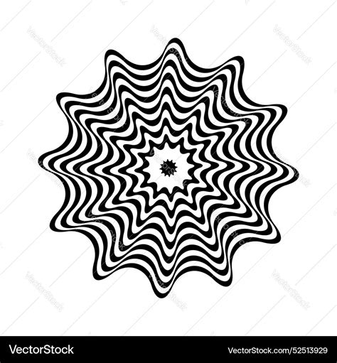 Wavy Lines Circle Pattern Royalty Free Vector Image