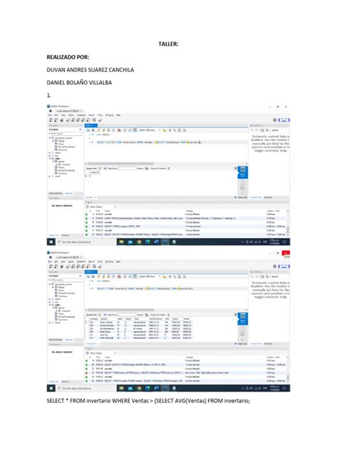 Taller Base De Datos Pdf