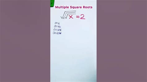 How To Simplify Multiple Square Roots Maths Problem💯solve For The