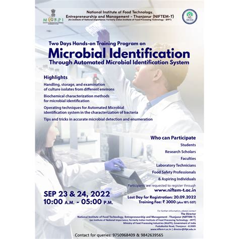 Microbial Identification Food Industries Training Courses In Tamilnadu