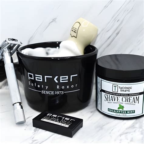 Parker Deluxe Black Stoneware Apothecary Shaving Mug Naked Armor