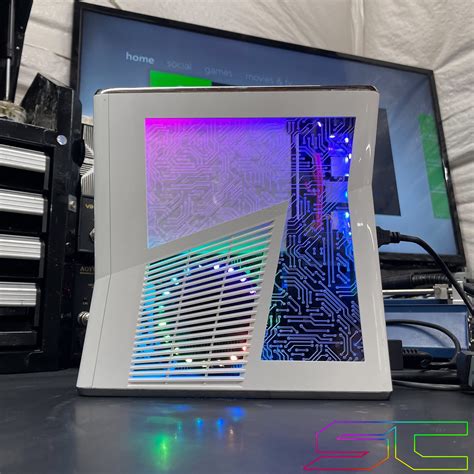 Custom White Glossy Xbox 360 Slim Rgh3 Full Window Cut Out Wcircuit T