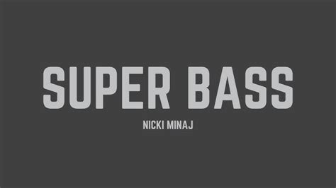 Nicki Minaj Tekster Super Bass Nicki Minaj Released Super Bass 8