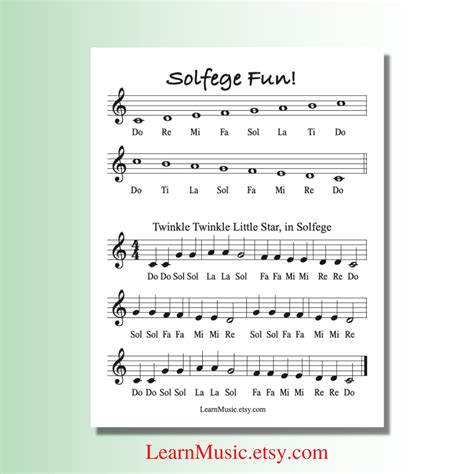 Learn To Read Music With Solfege Twinkle Twinkle Little Star Music