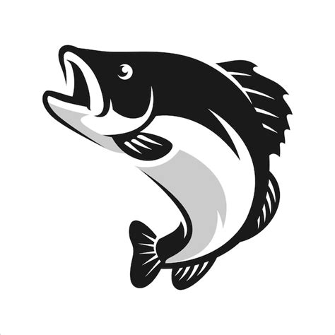 Minimalist Illustration Of Bass Fish Premium Vector