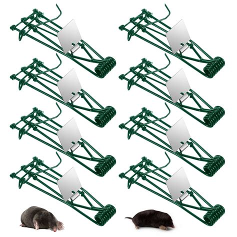 8 Pack Mole Trap Gopher Trap Metal Tactical Rat Vole Traps Outdoor Reusable Gopher Killer Mole