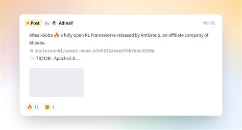 Adinay On Hugging Face Areal Boba 🔥 A Fully Open Rl Frameworks Released By Antgroup An