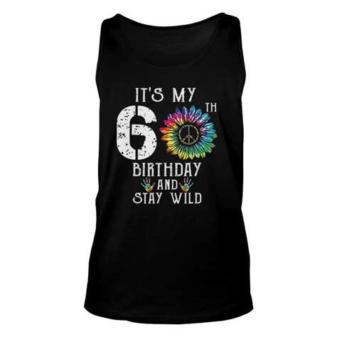 Its My 60th Birthday Hippie Peace Sign Tie Dye 60 Years Old Unisex Tank