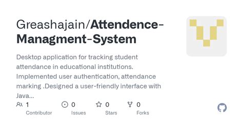 Github Greashajainattendence Managment System Desktop Application