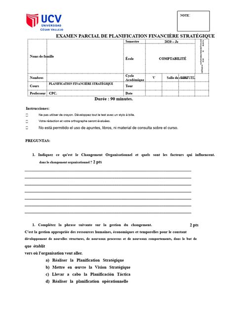 Examen De Planification Financière 2020 Pdf Planification