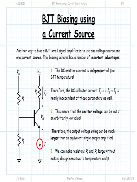 Bjt Biasing Using A Current Source Lecture Pdf Bipolar Junction Transistor Electronic Circuits