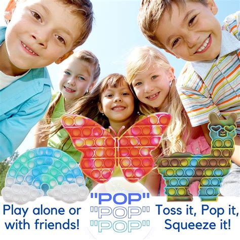 Buy Push Pop Bubble Sensory Fidget Toy Its Llama Big Butterfly Rainbow