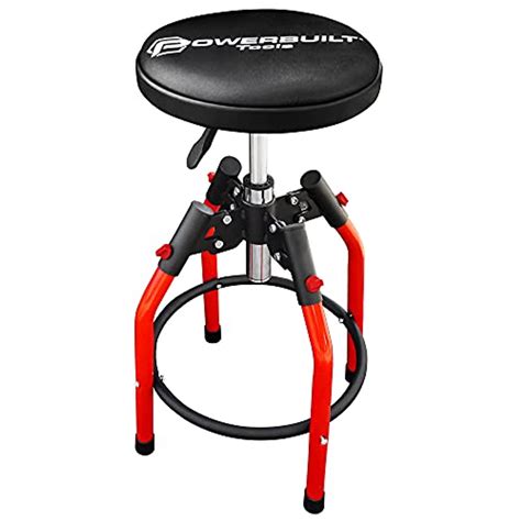 Powerbuilt 240375 Swivel Shop Stool Padded Garage Seat Gas Spring