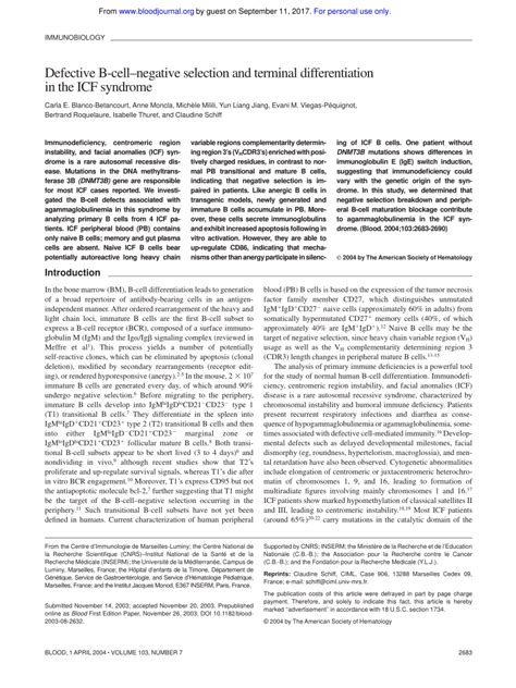 Pdf Defective B Cell Negative Selection And Terminal Differentiation
