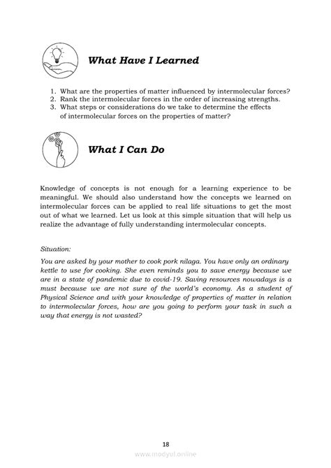 Physical Science Module 6 Effects Of Intermolecular Forces On