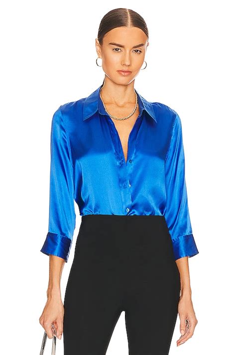 Lagence Dani Blouse In Palace Blue Revolve