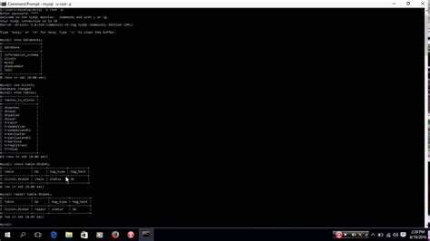 SSH Üzerinden Database Onarma MySQL Repair Bilişim Teknoloji hizmetleri