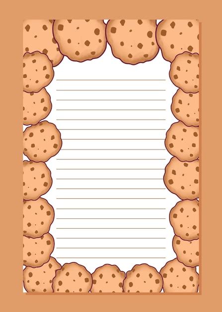 Premium Vector Hand Drawn Cookie Doodle Note Pad Template