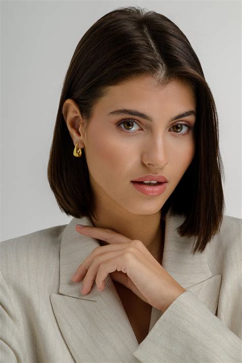 Averie Shiny Gold Hoops Reve Jewel