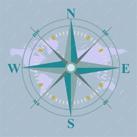 Premium Vector Compass Design Vector Illustration With Map