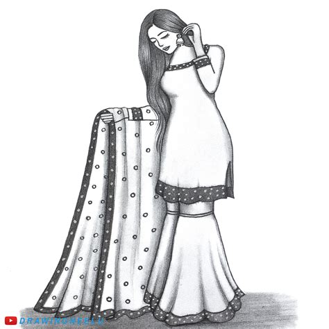 How To Draw A Sitting Girl With Butterfly Pencil Sketch For Beginner Sitting Girl