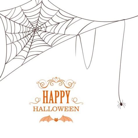 Happy Halloween Card With Spider Webs Vector 01 Free Download