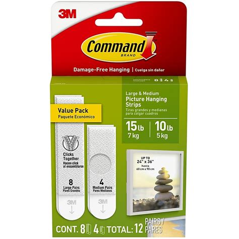 Command Assorted Size Picture Hanging Strips 12 Pairs Pack 17209 Es Image 1