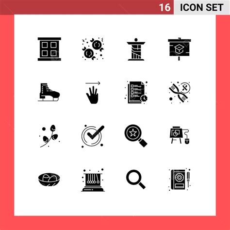 User Interface Pack Of 16 Basic Solid Glyphs Of Skate Window Solid Interface Png And Vector