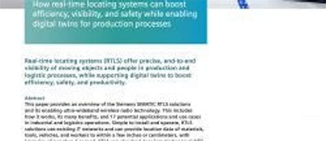 How Rtls Can Boost Efficiency Visibility And Safety For Production Processes Control Global