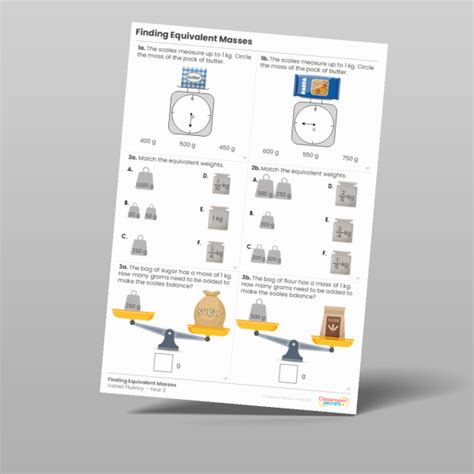 Year 3 Finding Equivalent Masses Varied Fluency Resource Classroom