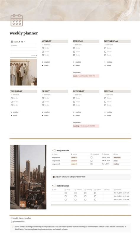 Free Notion Templates Weekly Planner Artofit