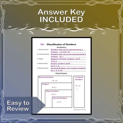 Classify Real Numbers Notes Fill In Guided Notes Printable Grade 8