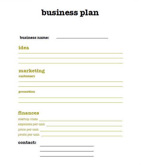 Sba Business Plan Template Pdf Professional Template Inspiration