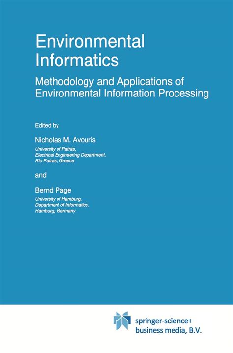 Environmental Informatics Methodology And Applications Of