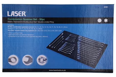 Laser Tools 8481 Metricstubbystar Spanner Set 30pc