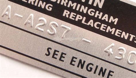 Classic Mini Reverse Stamped Chassis Plate Austin Mini