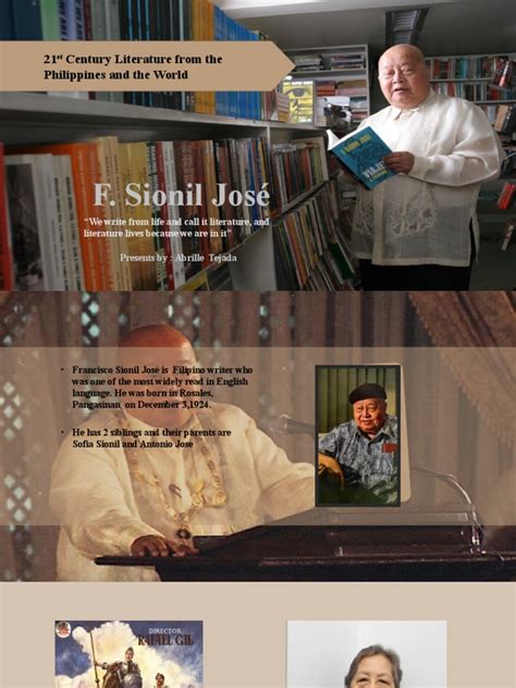 F Sionil José Presentation Pdf Novels Prose