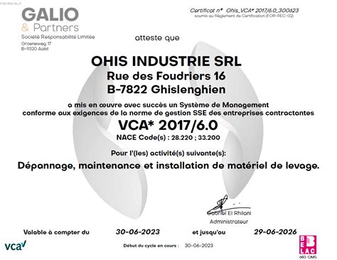 Vca Certification Ohis