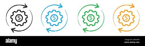 Costs Optimization Icon Vector Symbol Or Sign Set Collection In Black