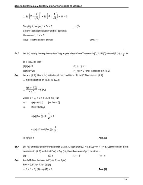Rolles Theorem Notes For Class 12 And Iit Jee