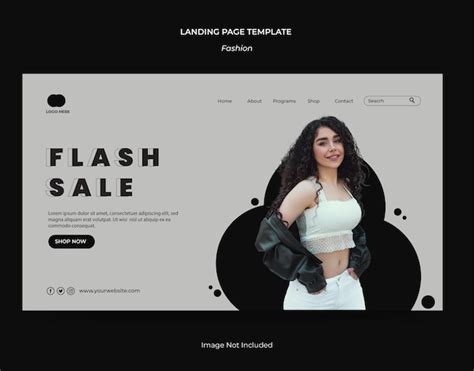 Premium Vector | Minimalist fashion flash sale landing page design template