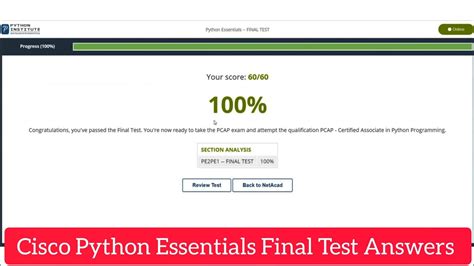Cisco Python Essentials Final Test Answers Python Essentials Final
