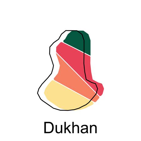 Dukhan Map Flat Vector With High Details Qatar Administrative Map With International Border