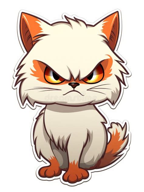 Cartoon Sticker Evil Kitten Ai Stock Illustration Illustration Of