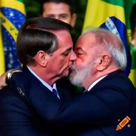 Jair Bolsonaro And Luiz Inácio Lula Da Silva In A Candid Moment On Craiyon