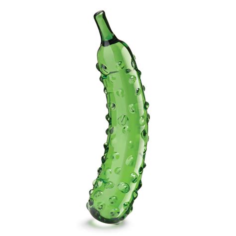 Glas Caressing Cucumber 8 2 Glass Dildo Green