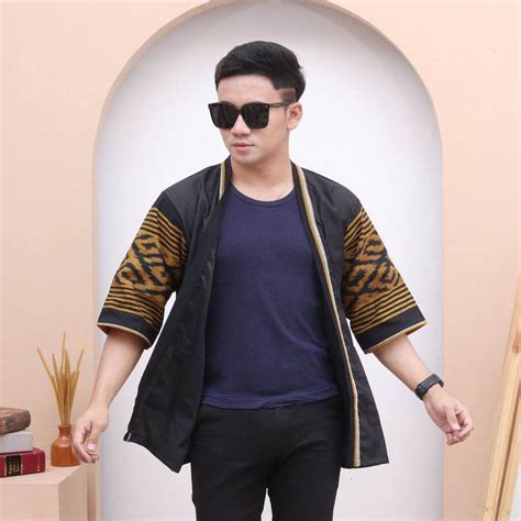 Kimono Pria Songket Zutho Batik Tenun Outer Etnik Outer Kekinian Outer