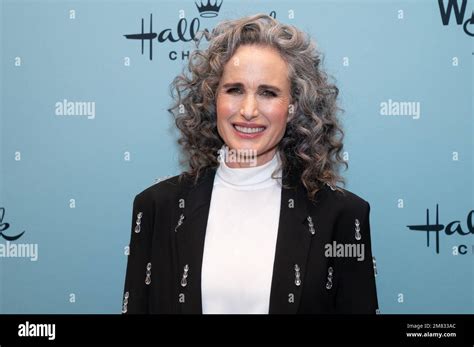Andie Macdowell Wearing Dress By Michael Lo Sordo Attends The New York