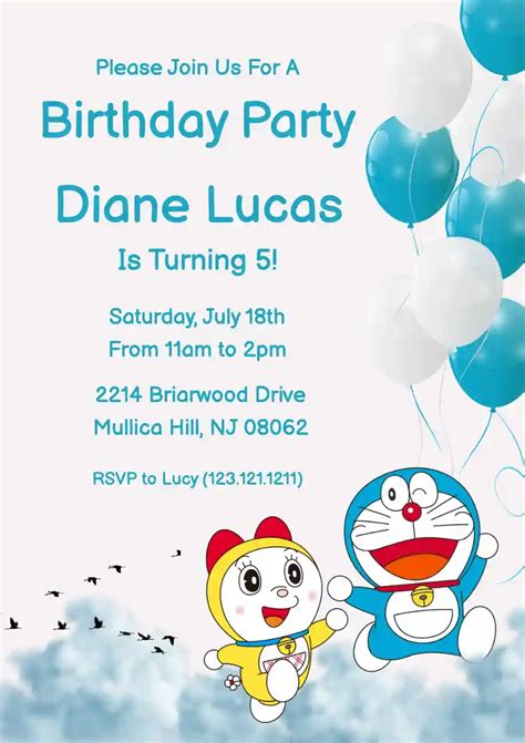 Doraemon Birthday Card Template